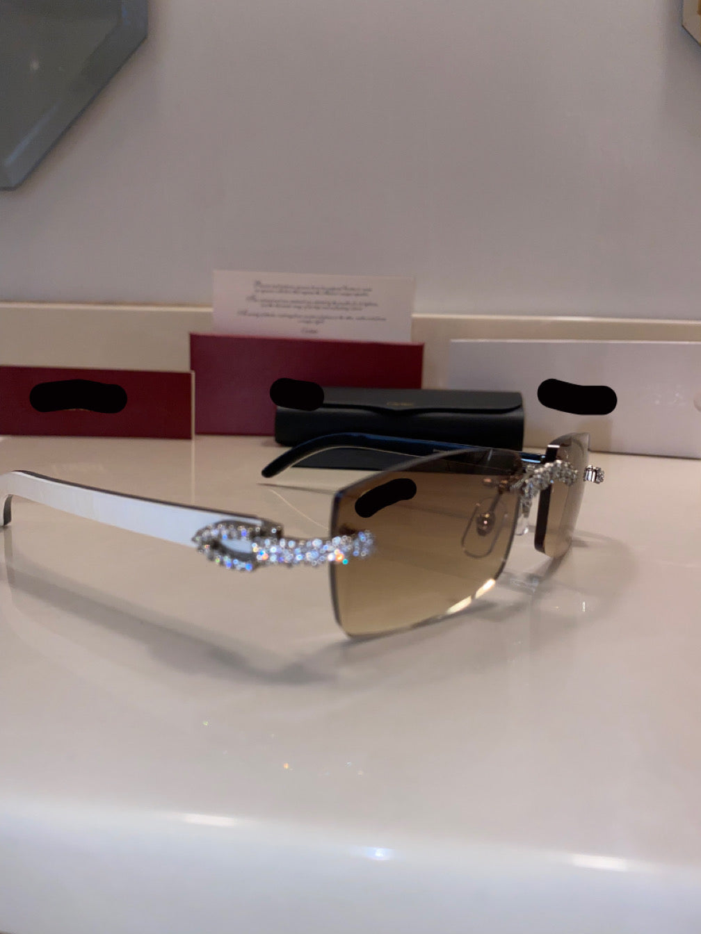Iced out Rimless Sunglasses Detroit style Buffs – KJFrames